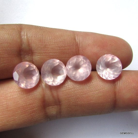 1 Pieces 10mm Rose Quartz Faceted Round Gemstone Pink Rose | Etsy