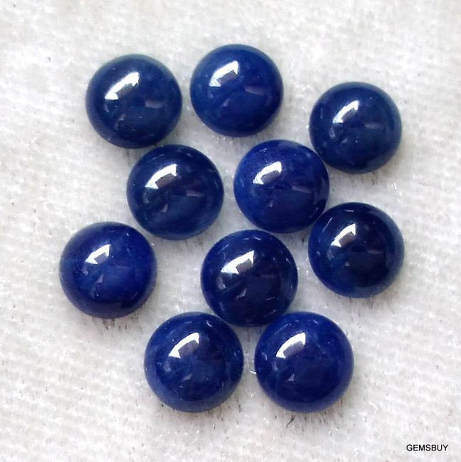 Buy 1 Pieces 8mm Blue Sapphire Cabochon Round Gemstone Natural Online ...