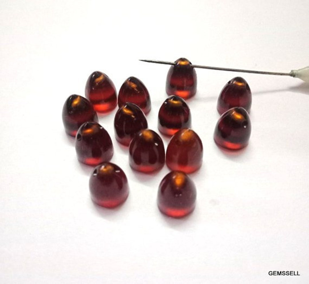 1 Piece 8x10mm Garnet Bullet Shape Cabochon Gemstone, Hessonite Garnet ...