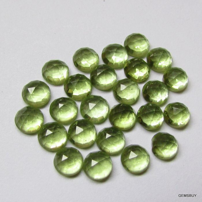 5 Pieces 4mm Peridot Rose Cut Cabochon Round Gemstone 4mm - Etsy