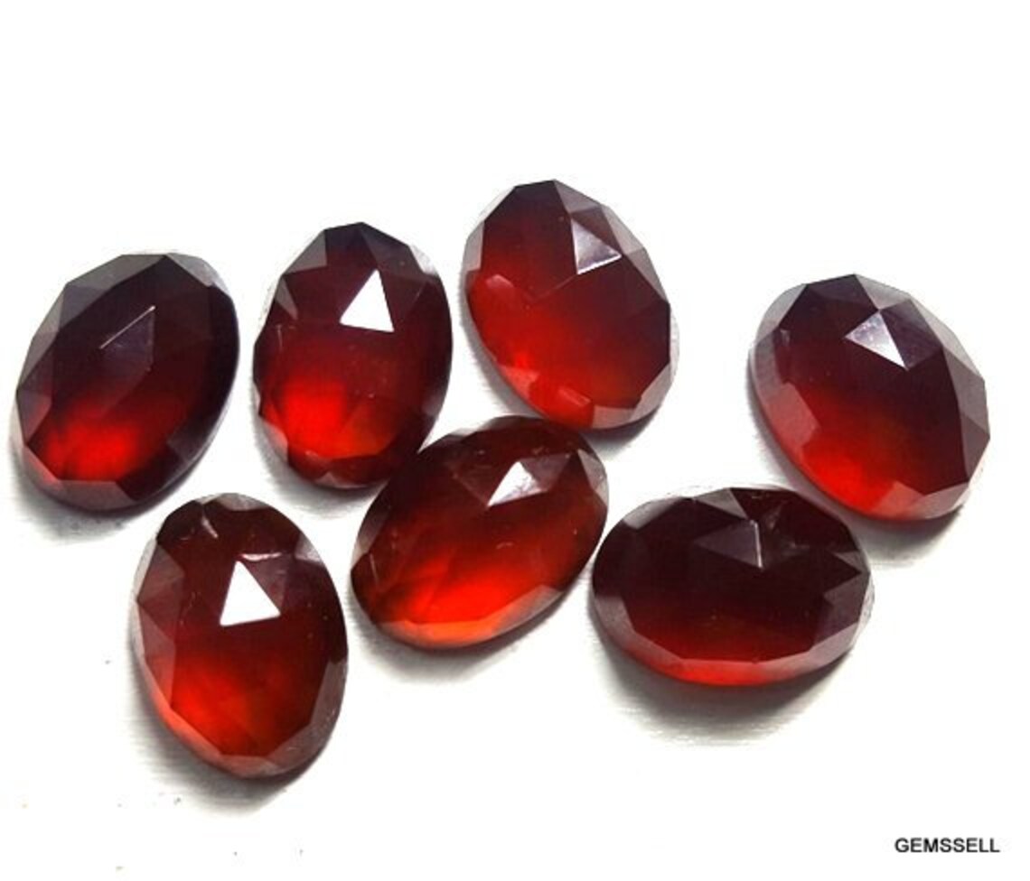 1 Pieces 15x20mm Garnet Rosecut Oval Loose Gemstone Garnet - Etsy India