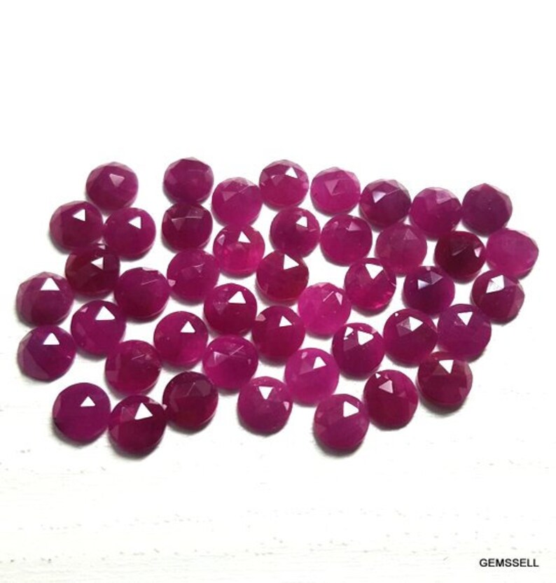 5 Pieces 3mm Ruby Rosecut Round Cabochon Faceted Gemstone - Etsy