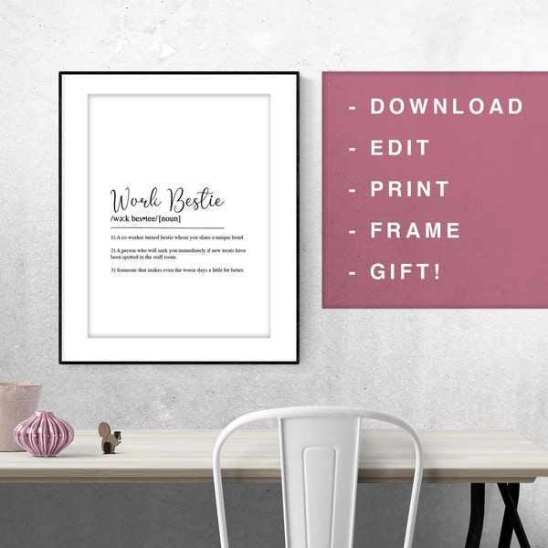 Work Bestie Print - Etsy