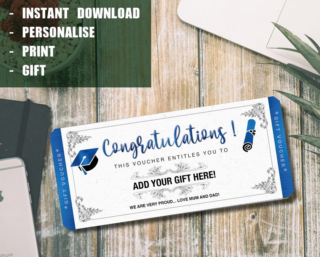Graduation Gift, Graduation Voucher, Print-at-home, Surprise Voucher ...