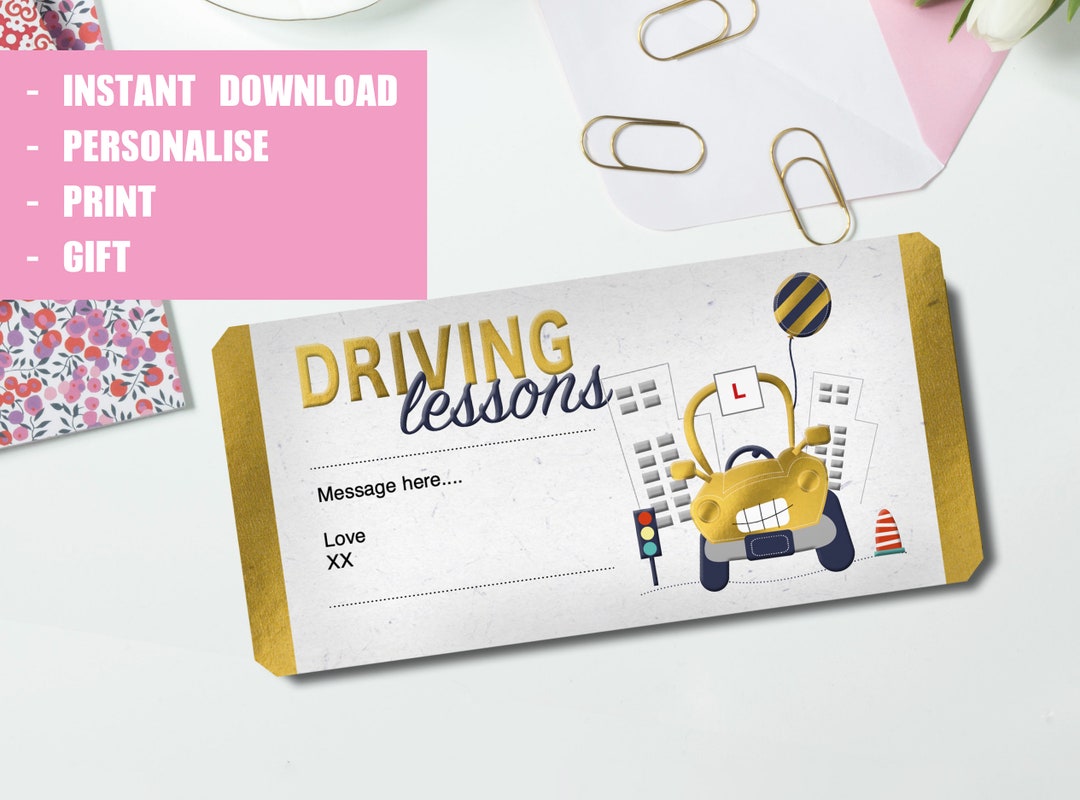 Print-at-home, Driving Lessons, Voucher Template, Editable Voucher ...