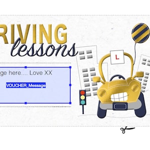 Print-at-home, Driving Lessons, Voucher Template, Editable Voucher ...