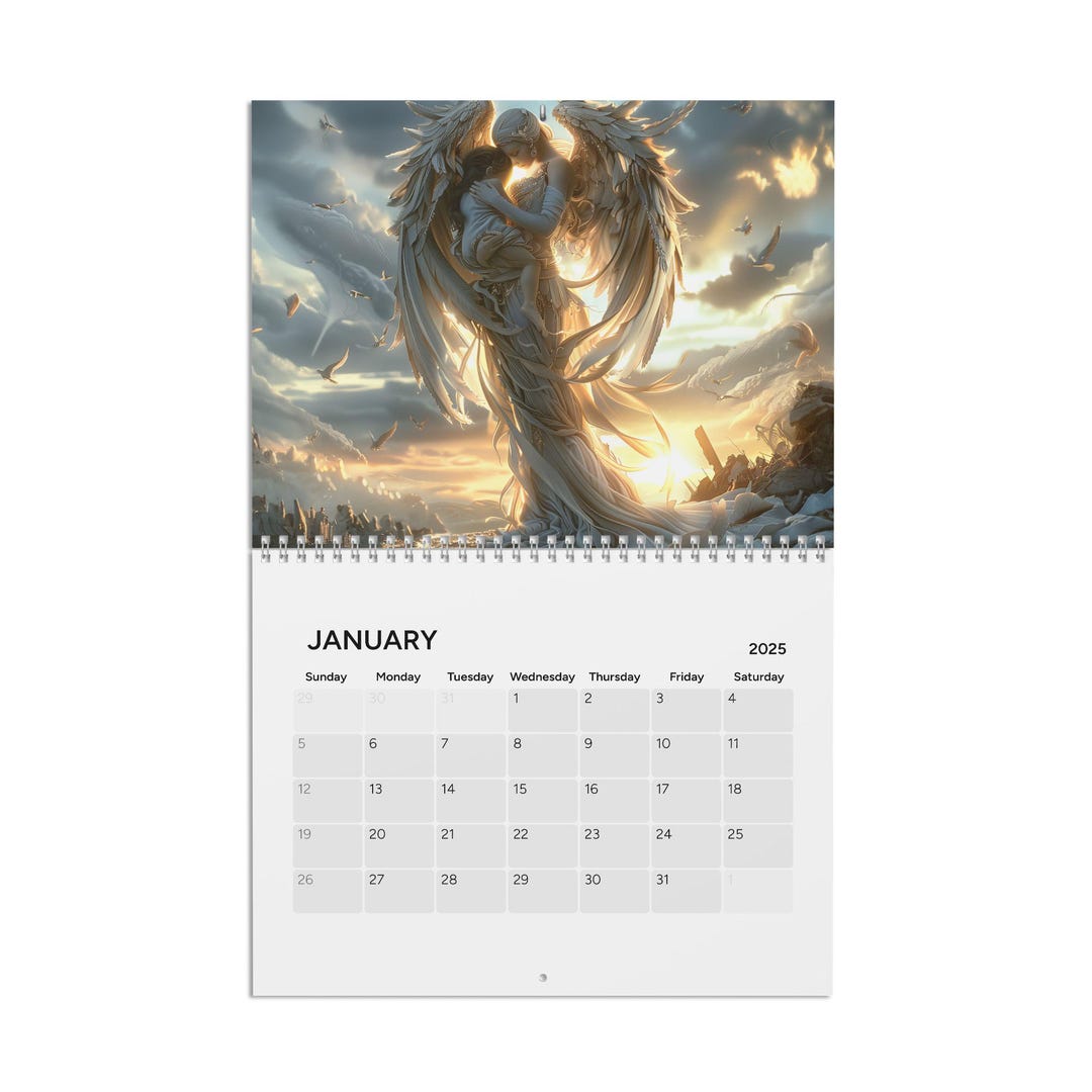 Fantasy Angel Art 2025 Calendar With Grid (printed in USA) - Etsy
