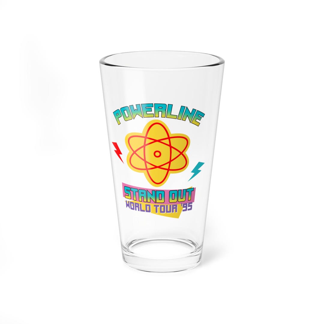 Powerline 16oz Glass | 90s Pop Culture Barware | Subtle Nostalgia Gift ...