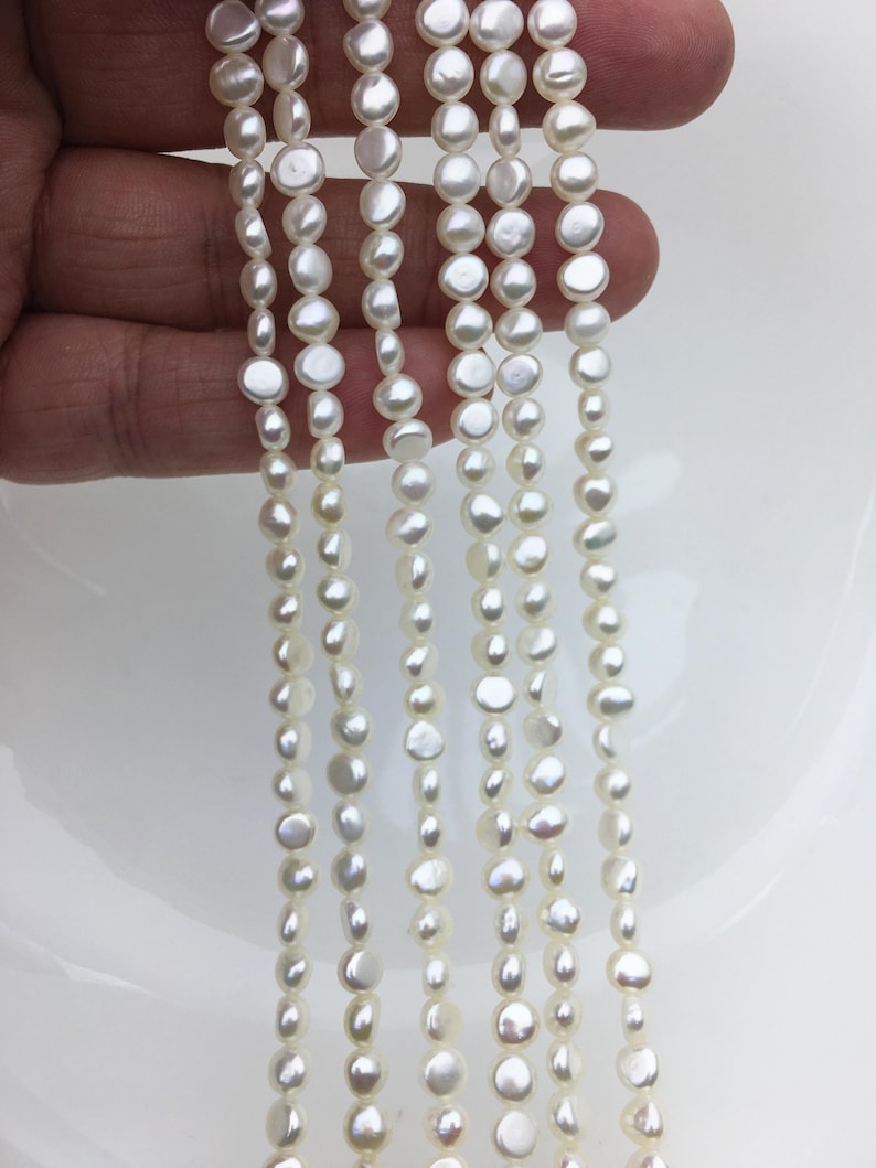 AAA+ 5-6mm Tiny White Nugget Freshwater Pearls,irregular Nugget ...