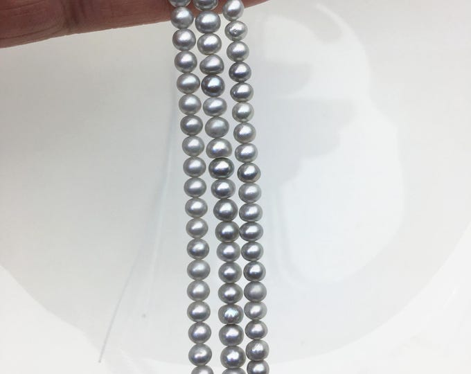 3 Strands AA+ 4-4.5mm Gray Button Round Freshwater Pearls,sm4-t2 - Etsy