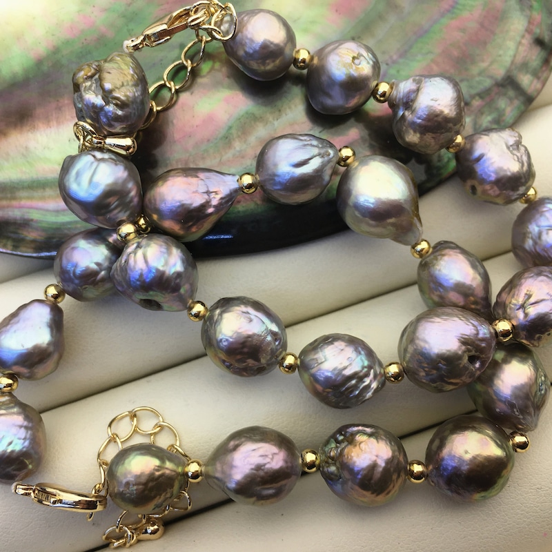 Rice Pearl Chain Earrings - Etsy