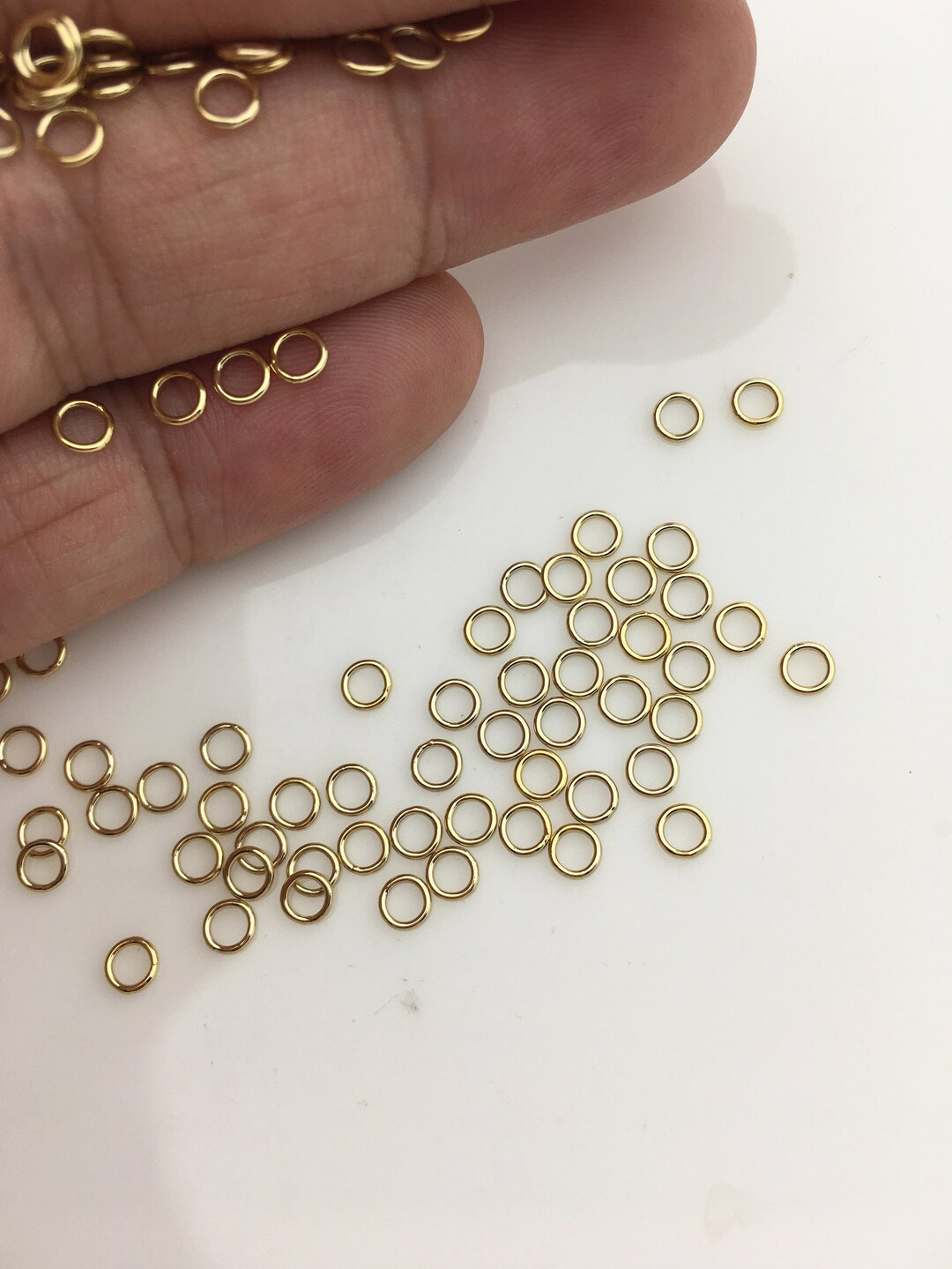 20pcs 4mmx0.64mm 14K Gold Filled Close Jump Rings, Gold Filled Closed ...
