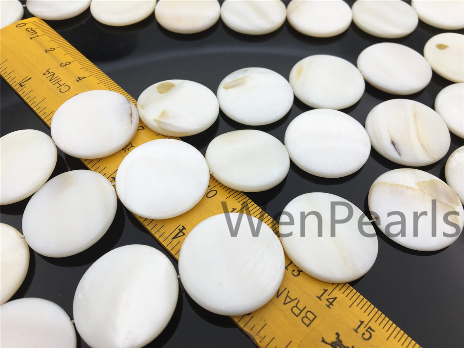 25mm Natural Mother of Pearl Shell Coin Beads Full - Etsy