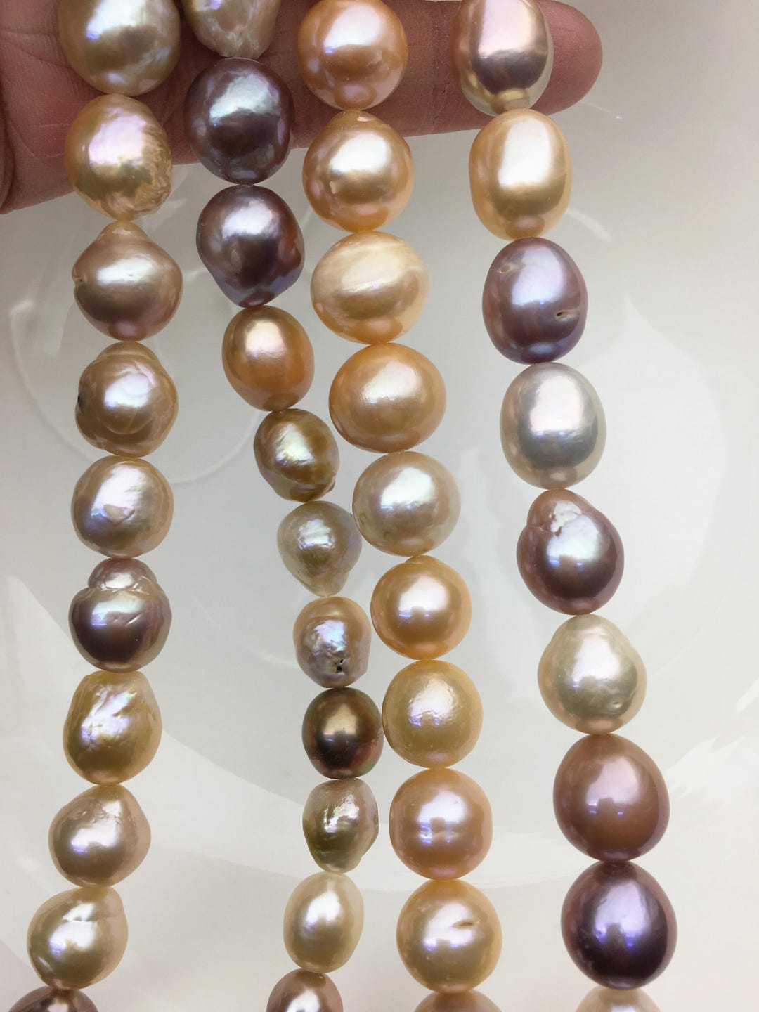 4 Strands AA 9-15mm Natural Color Baroque Edison Freshwater Pearl,ed10 ...