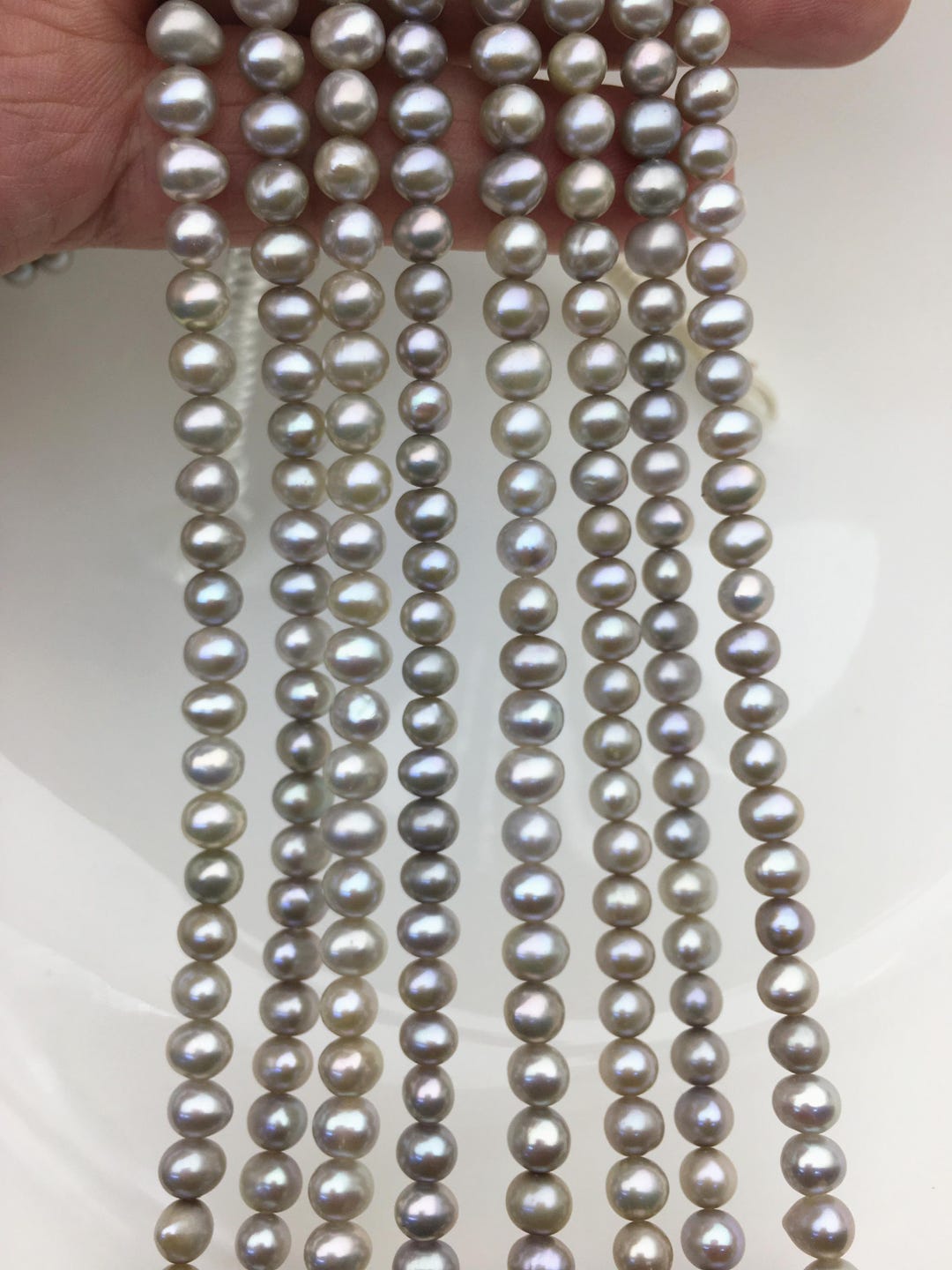 AA+ 5-6mm Gray Potato Near Round Freshwater Pearl,wholesale in Bulk,cr5 ...