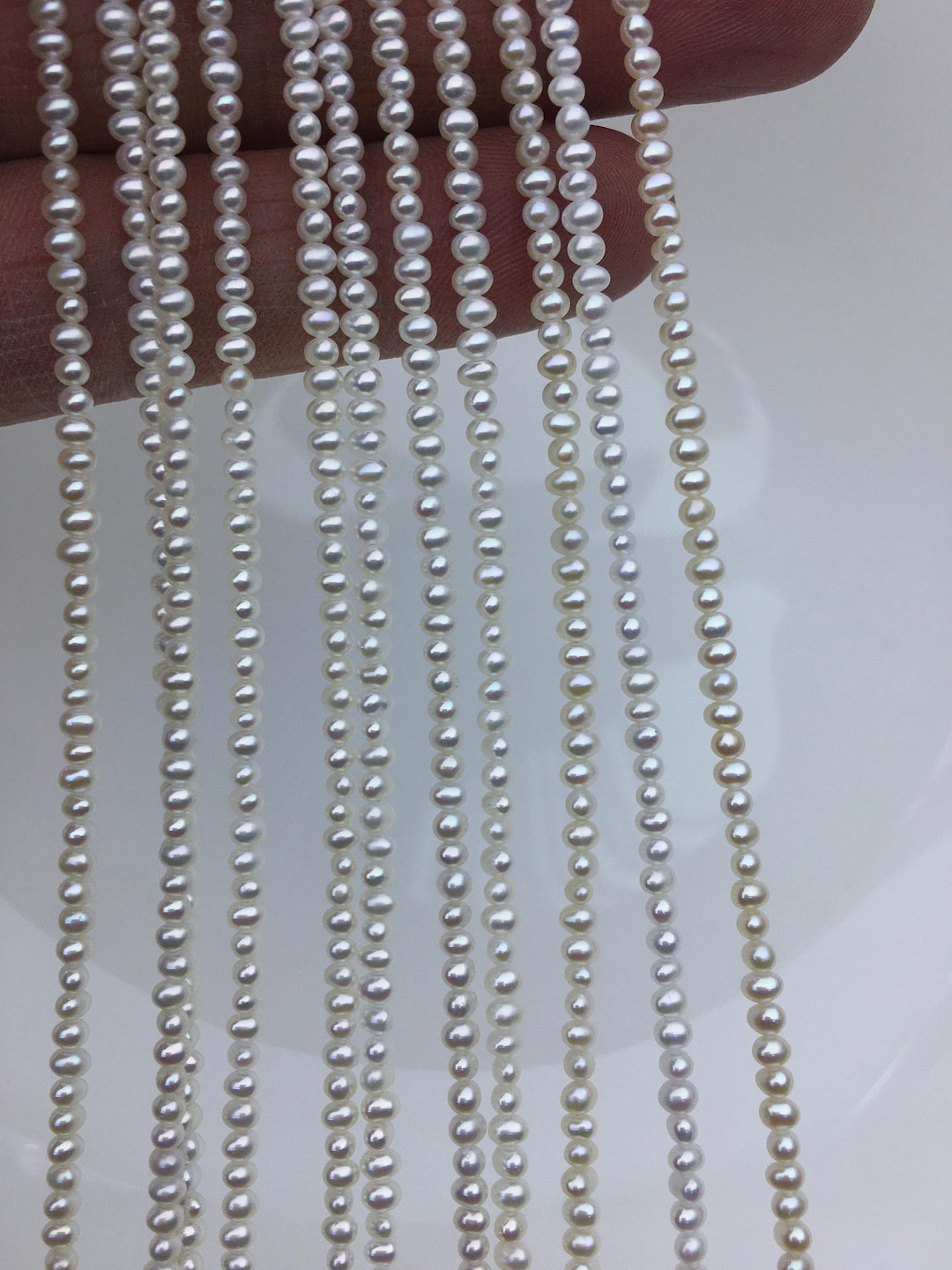 AAA 2-2.3mm White Tiny Potato Seed Freshwater Pearls,valentine's Day ...