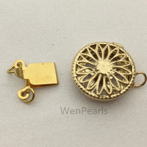 Two Strand Pearl Clasp, 14k Gold Filled Round Filigree Clasp-12.5mm ...