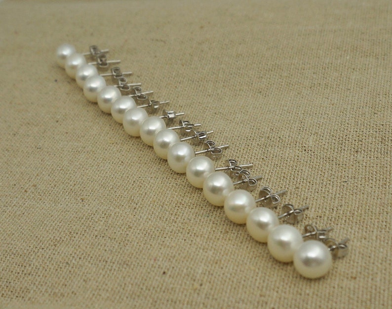 SET of 4 White Pearl Stud Earrings,button Round Earrings,set of 4 Pairs ...