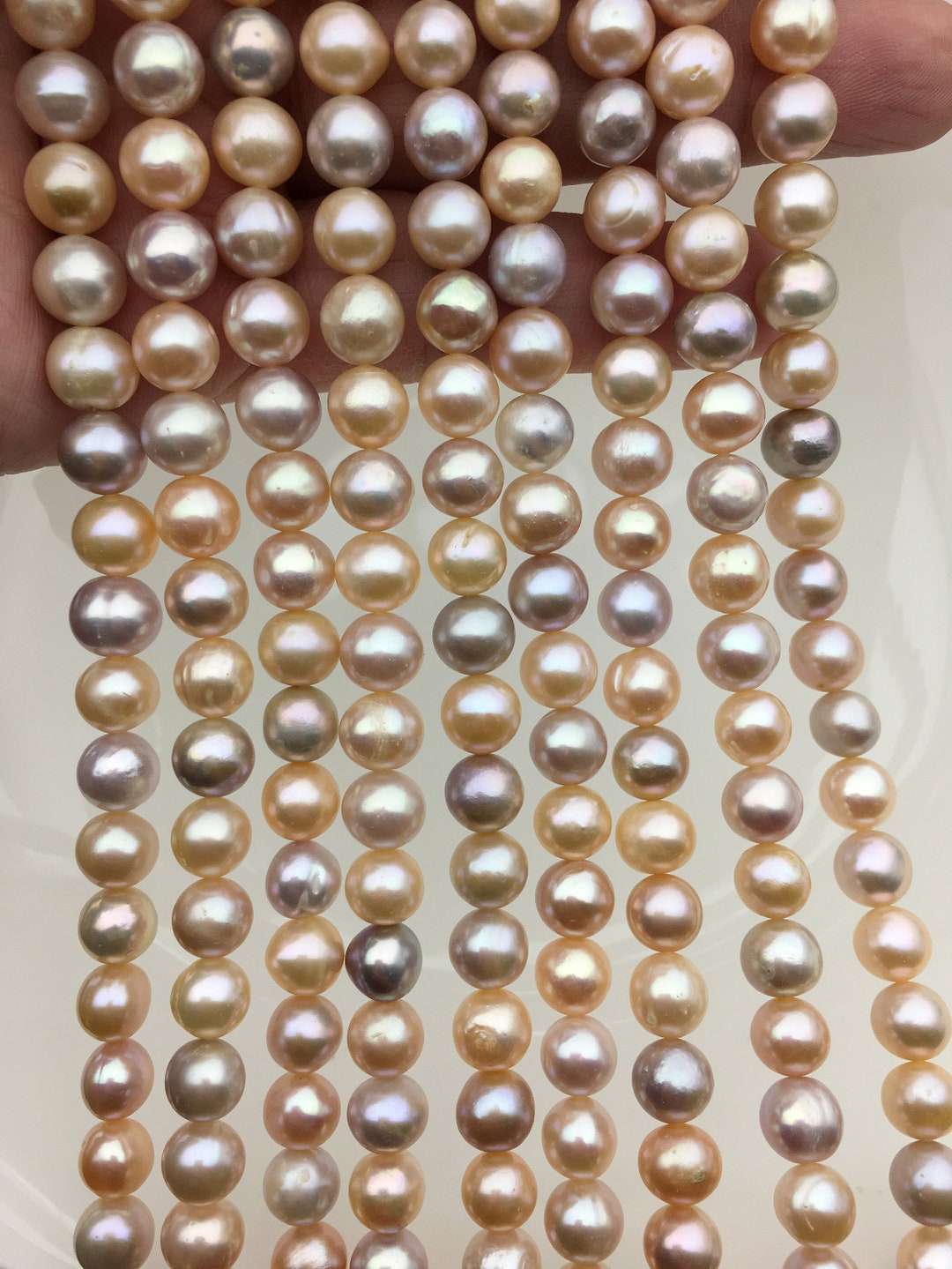 AA 7.5-8.4mm Misc Color Near Round Freshwater Pearls,rp8-2a-8 - Etsy