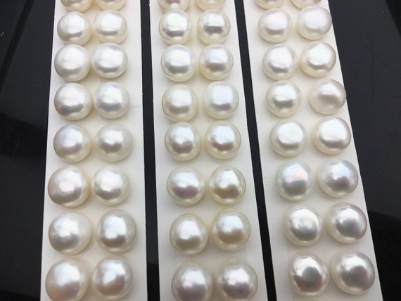 Rareaaa 13-13.5mm High Luster Thick Skin Button Freshwater | Etsy