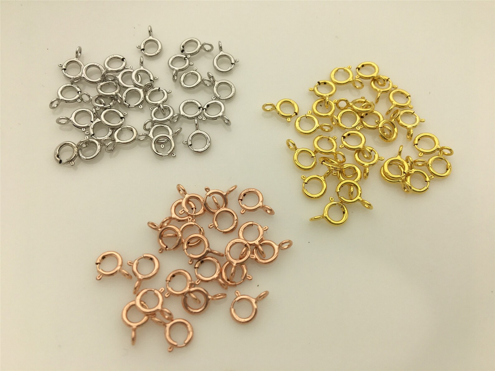 10pcs 5mmx8mm Sterling Silver Clasp Spring Ring Clasp Closed - Etsy