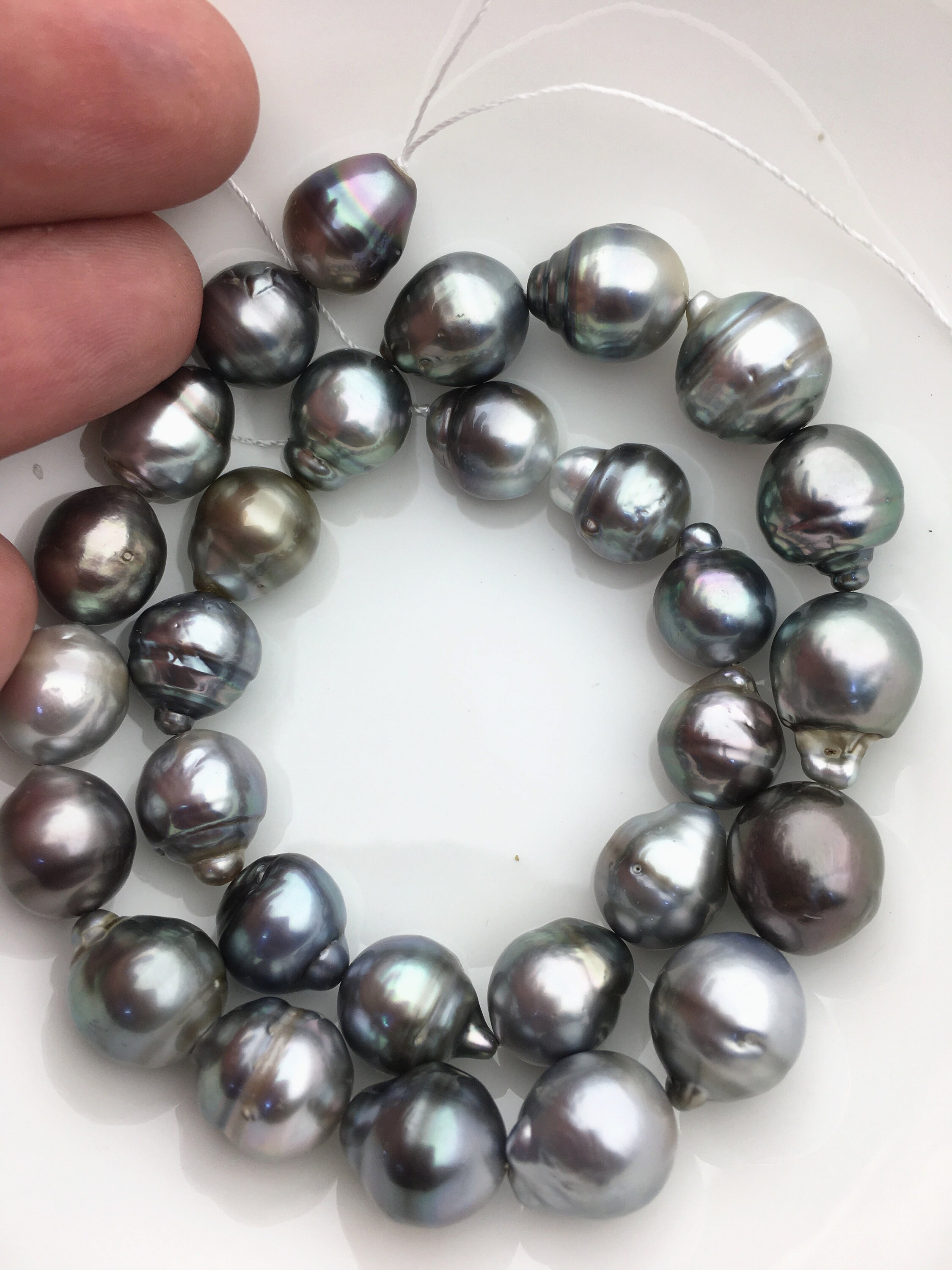 15.5'' 11-13mm Gray Baroque Drop Shape Tahitian Pearl,th-temp-009 - Etsy