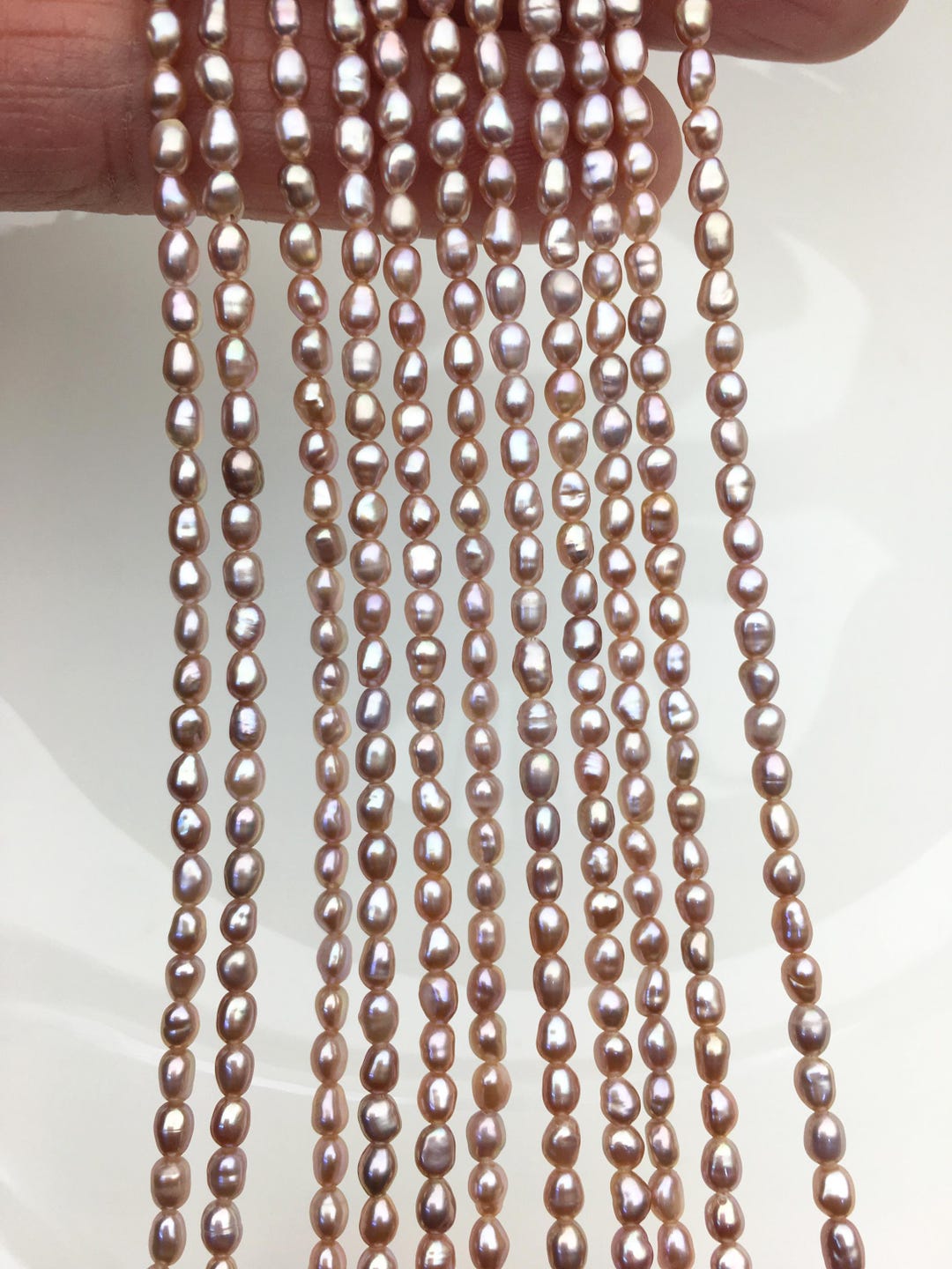 AA+ 2.8-3mm*3.5-5mm Purple Rice Pearls,oval Loose Pearl Beads,diy Pearl ...