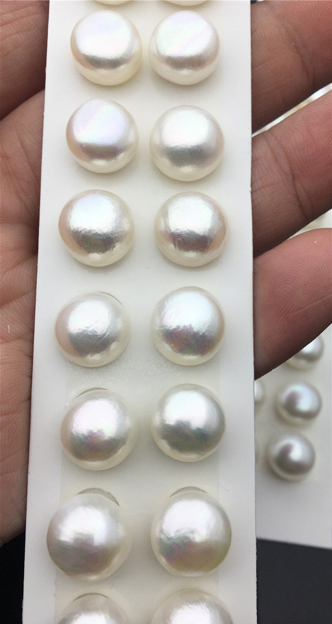 Rare!aaa 11-11.5mm Thick Skin Baroque Button Freshwater Pearls,round ...