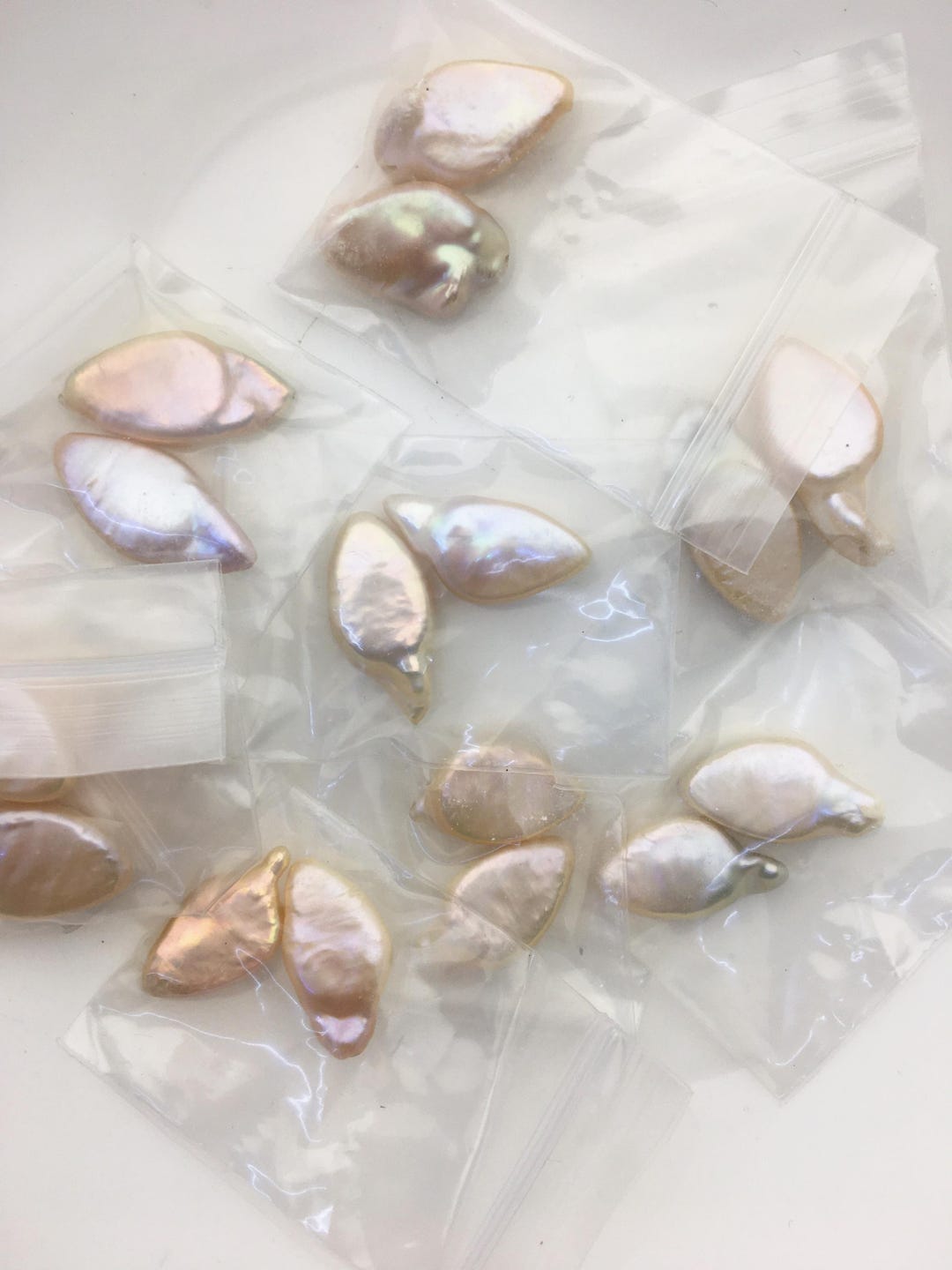 9 Pairs AA+ 11-13mm Pink Rainbow Ellipse Freshwater Pearl Loose Beads ...