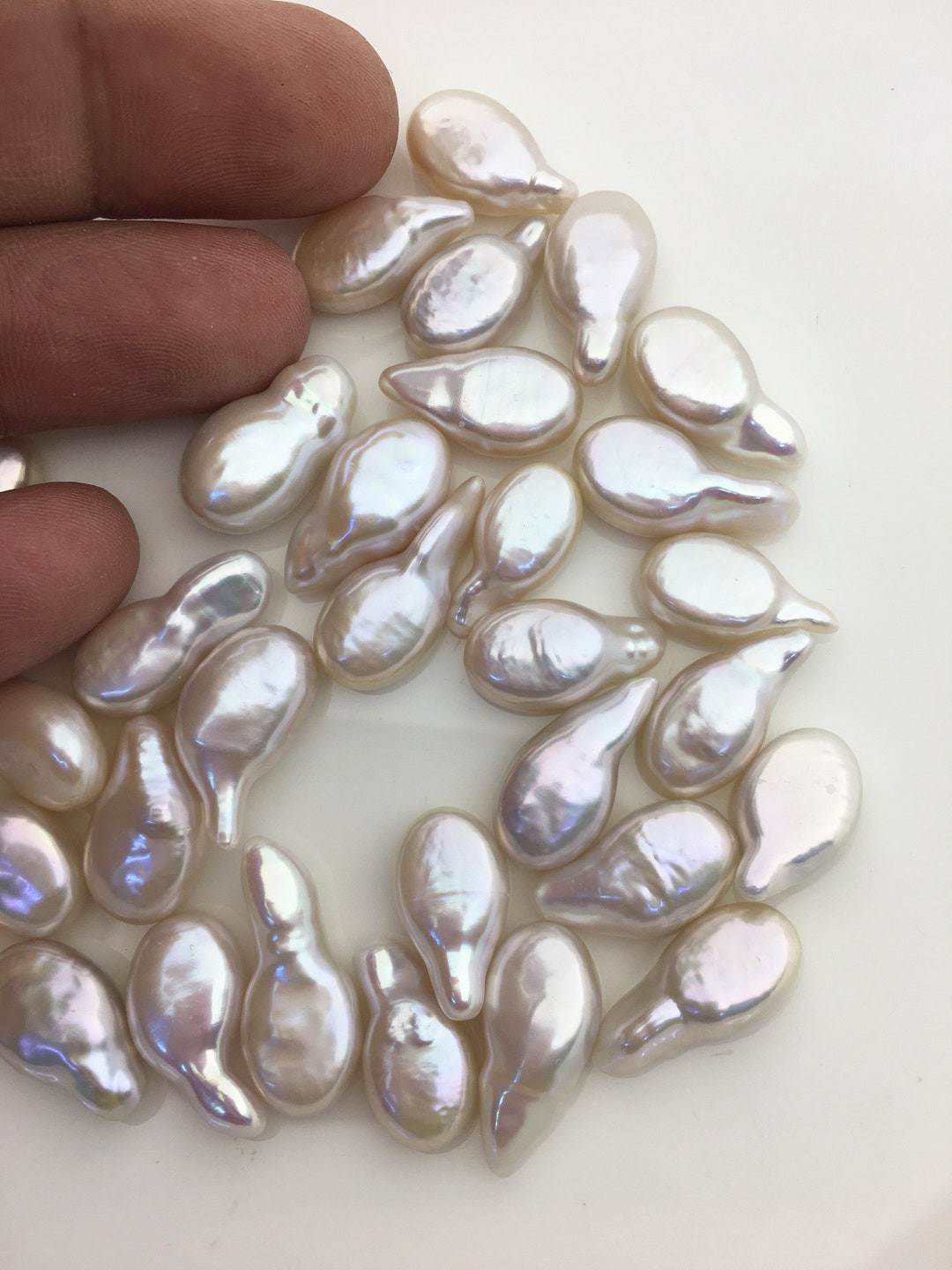 19pcs AAA 8-11mm White Ellipse Freshwater Pearl,no Hole,zs-t67 - Etsy