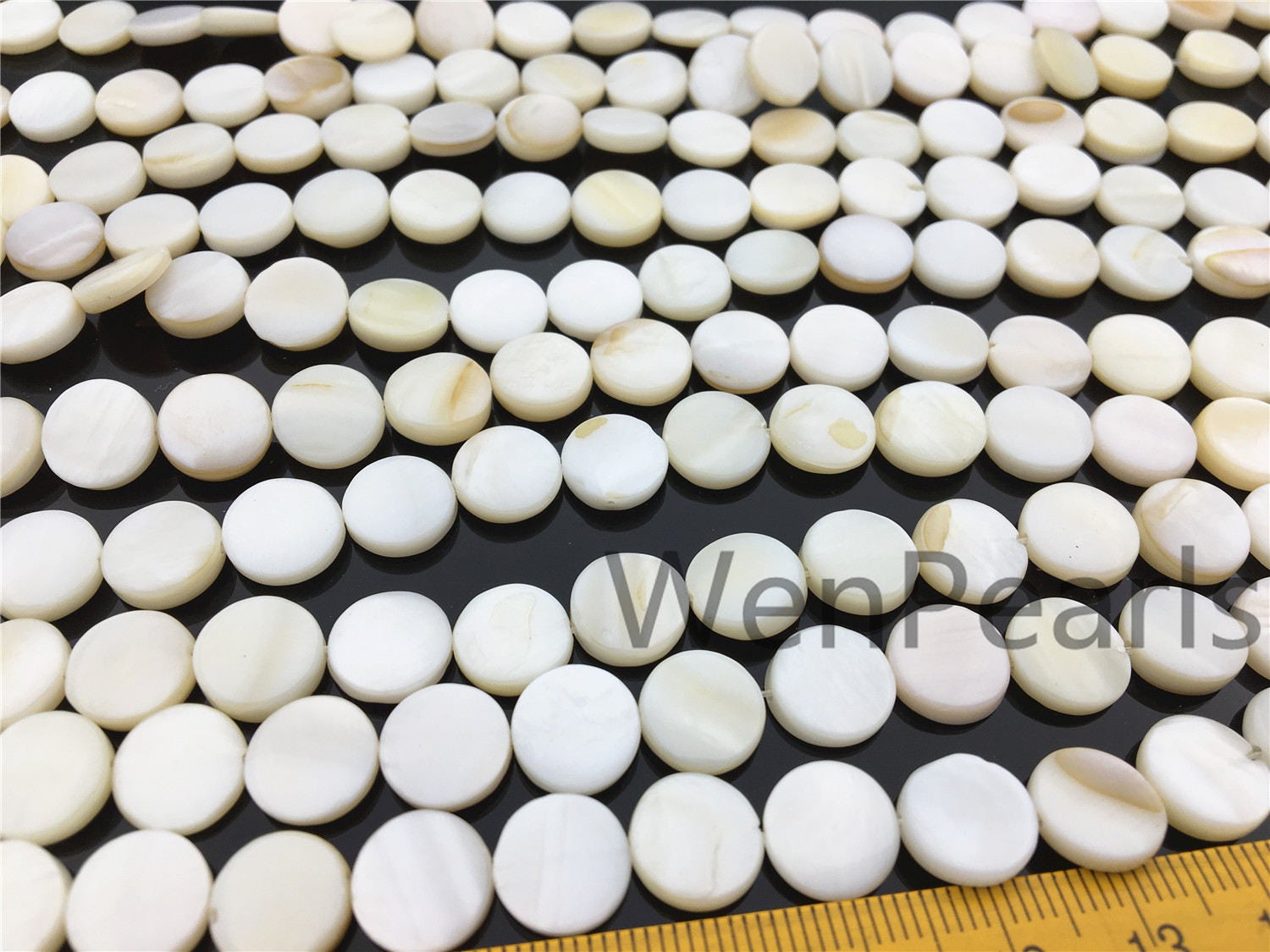 10mm Natural Mother of Pearl Shell Coin Beads Full - Etsy