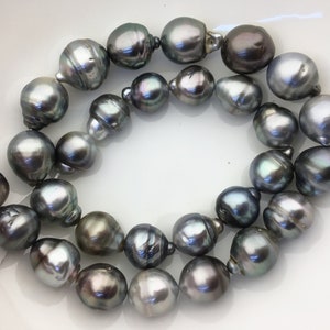15.5'' 11-13mm Gray Baroque Drop Shape Tahitian Pearl,th-temp-009 - Etsy