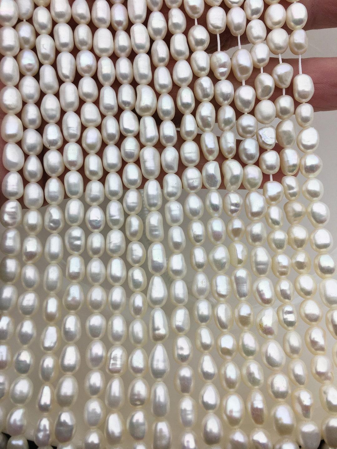 AAA 6-6.5mm White Nugget Freshwater Pearls,3a Baroque Pearl,irregular ...