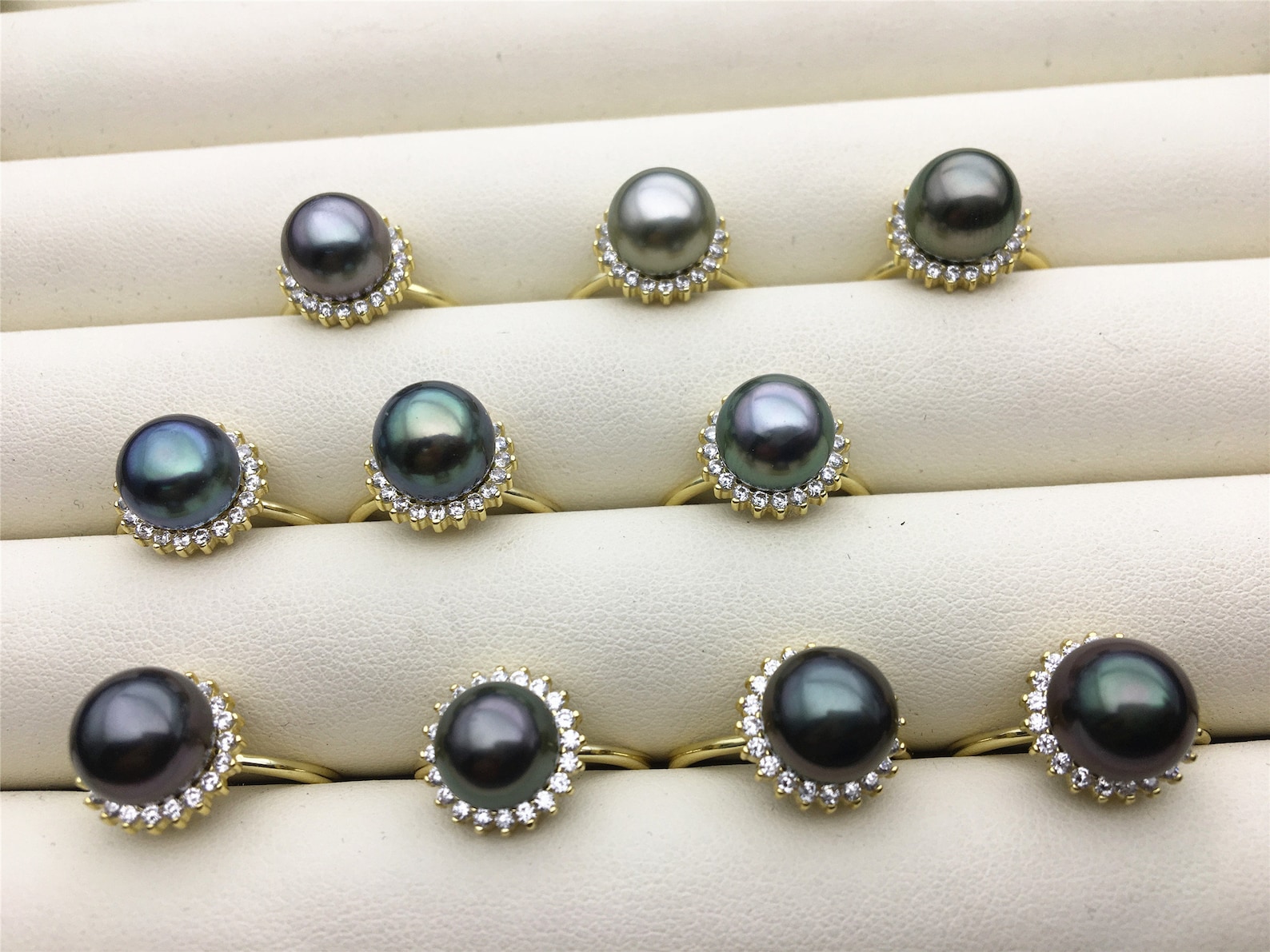 AAA 9mm Tahtiian Pearl Sun Flower Gold S925 Sterling Open - Etsy