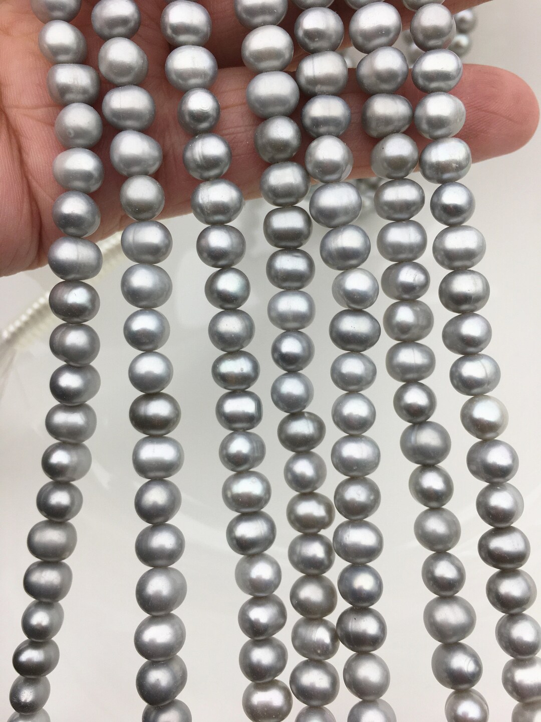 AA 6-6.5mm Gray Potato Pearls,genuine Pearl,cultured Pearl,diy Pearl ...