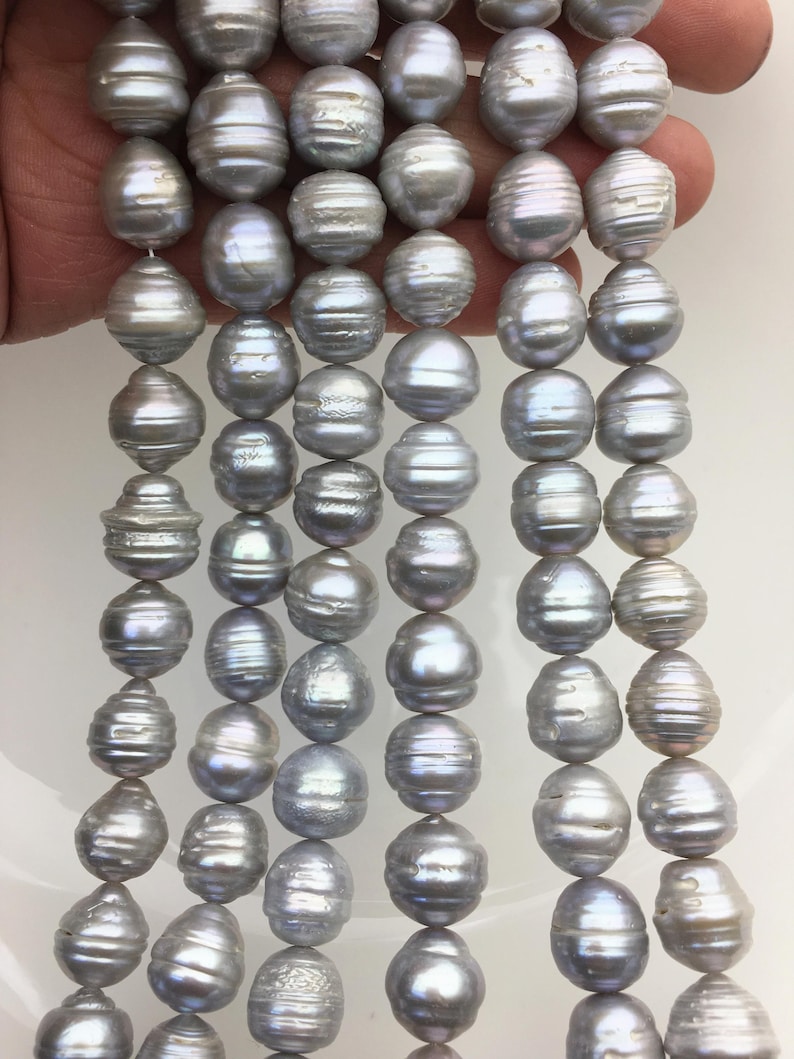 15.5'' AA 11-13mm Gray Drop Edison Freshwater Pearl,ed12-t7 - Etsy ...