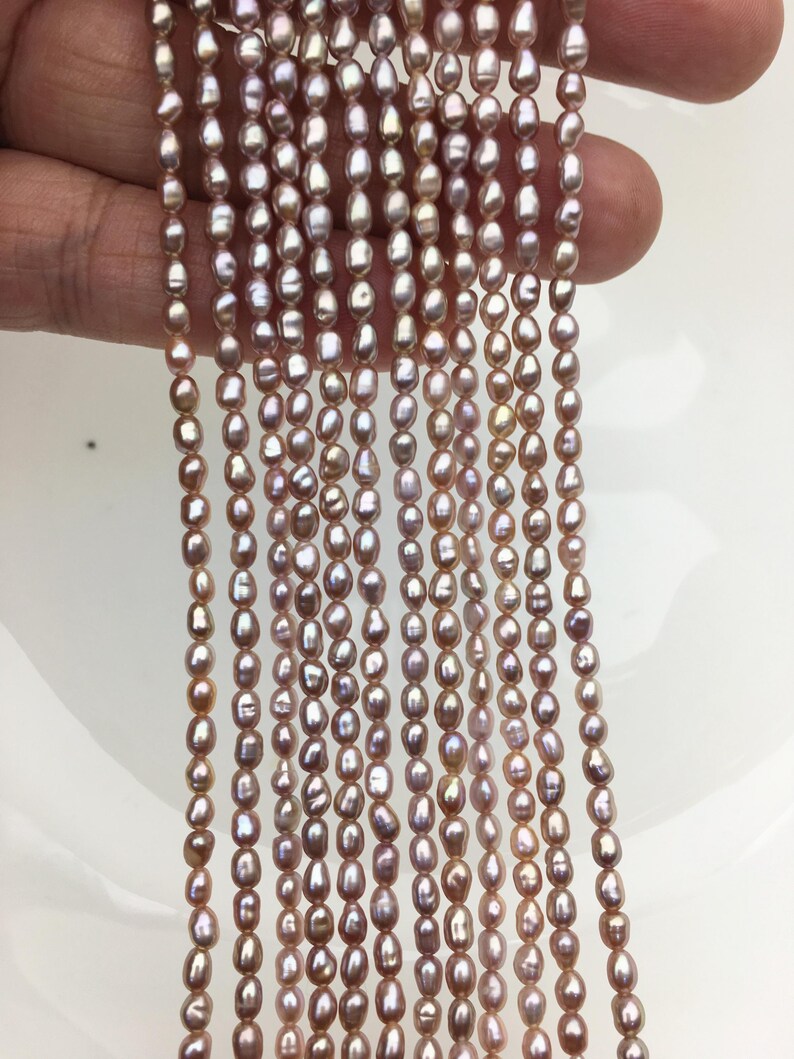 AA+ 3-3.5mm*4-5mm Purple Rice Pearls,oval Loose Pearl Beads,diy Pearl ...