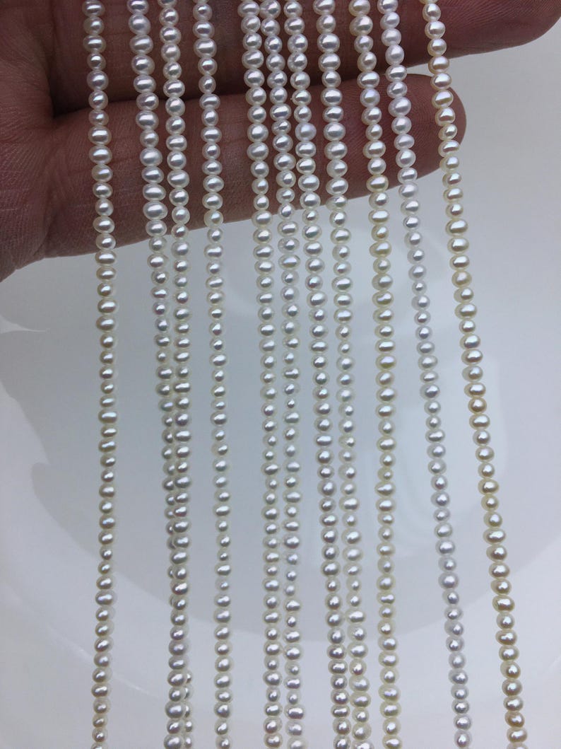 AAA 2-2.3mm White Tiny Potato Seed Freshwater Pearls,valentine's Day ...
