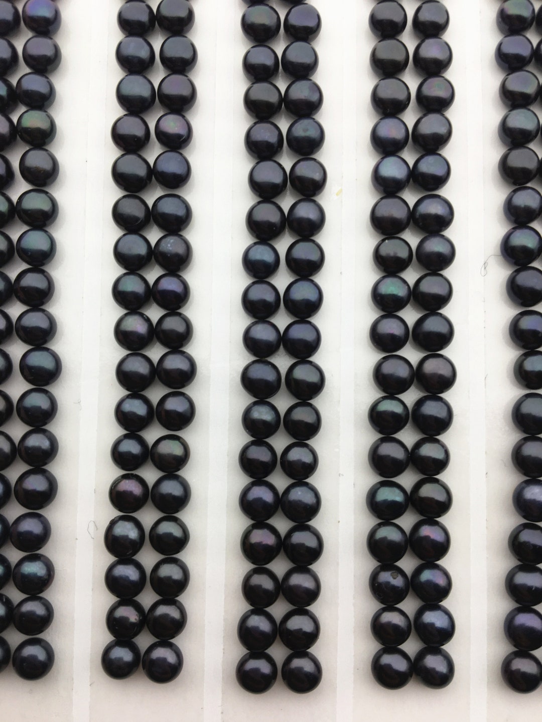 10 Pairs AAA 4-4.5mm Black Button Round Pearls Pairs,loose Pearls,btn4 ...