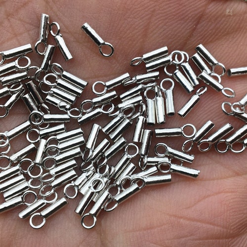 10pcs Sterling Silver Chain End Caps With Loop Silver Cap for - Etsy