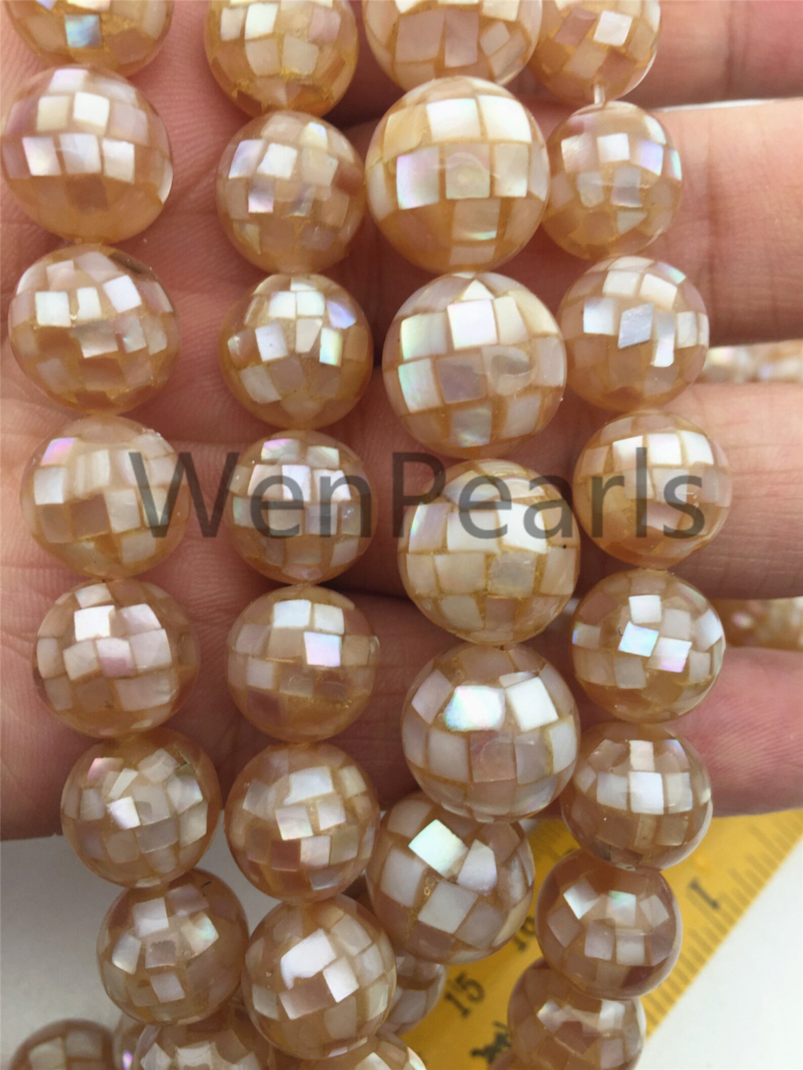 4pcs 10/12/14/16mm Pink Mosaic Shell Beadsgshe-001-8 - Etsy