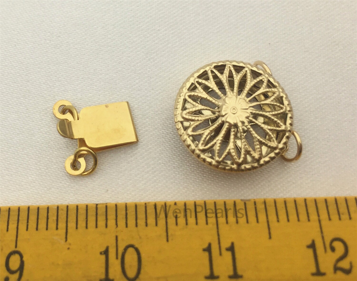 Two Strand Pearl Clasp, 14k Gold Filled Round Filigree Clasp-12.5mm ...