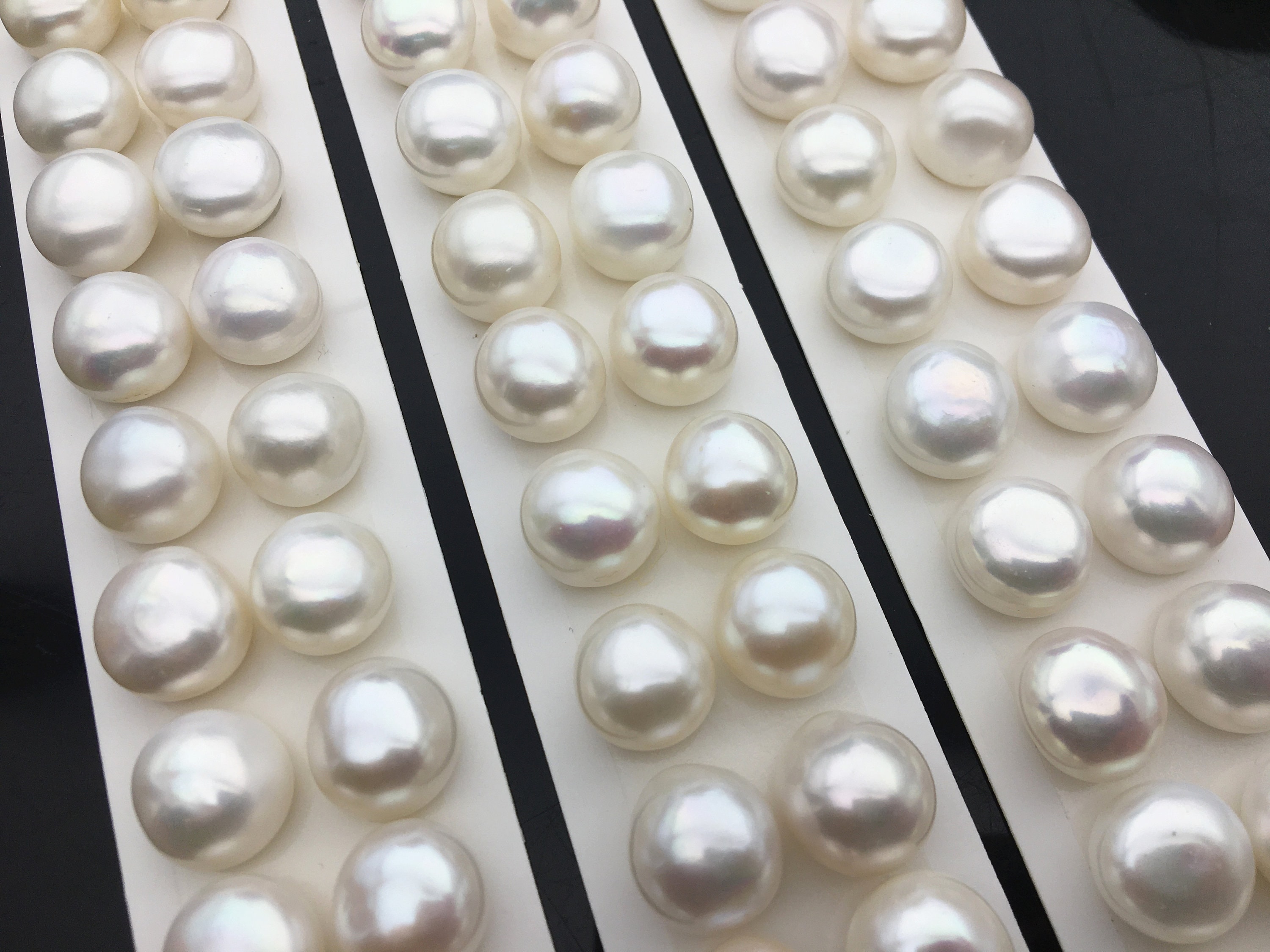 Rare!aaa 13-13.5mm High Luster Thick Skin Button Freshwater Pearls ...