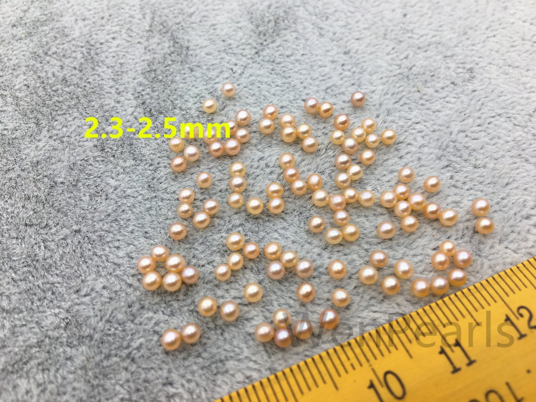 AAA 2.3-2.5mm Pink Round Seed Freshwater Pearls,half Hole,tiny Pearl ...