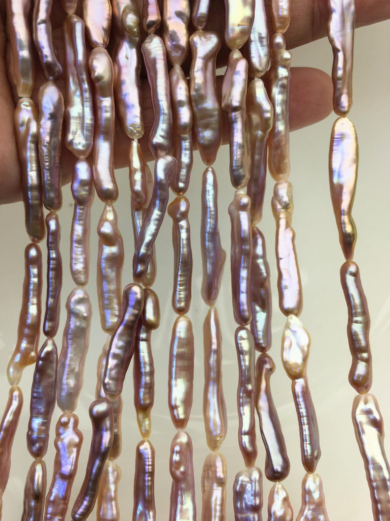 15.5'' AAA 5-8mm Natural Purple Rainbow Toothpick Pearls,zs-80-25-14 - Etsy