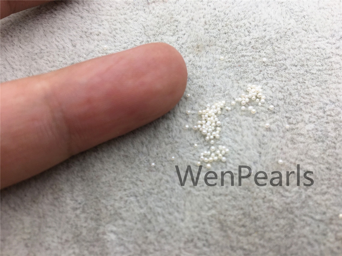 AAA 0.8-1mm White Near Round Freshwater Seed Pearls,no Hole,cultured ...