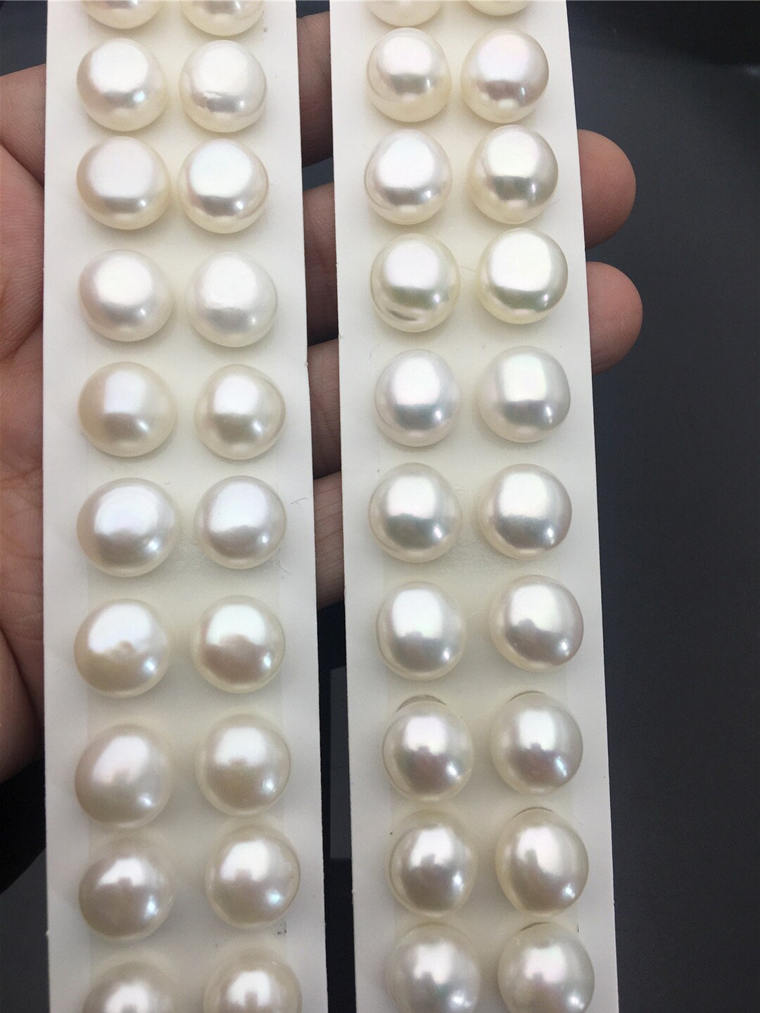 Rare!aaa 11.5-12mm White Baroque Button Freshwater Pearls,near Round ...