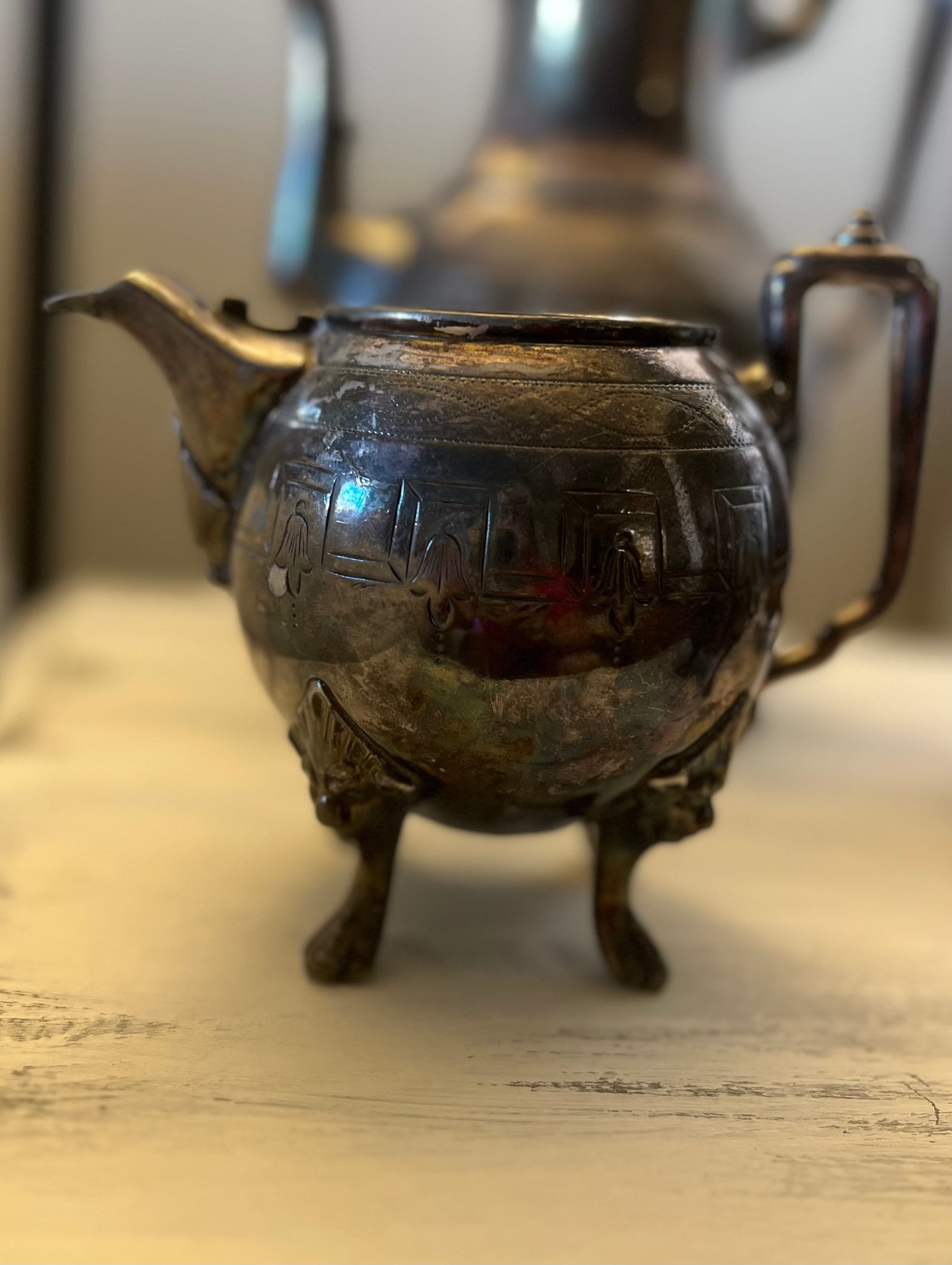 Antique Coffee Tea Set Silver Plated Vintage Tea Set 1800s Tea Set ...