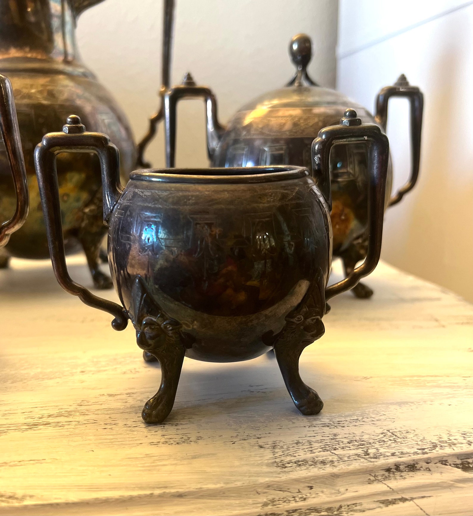 Antique Coffee Tea Set Silver Plated Vintage Tea Set 1800s Tea Set ...