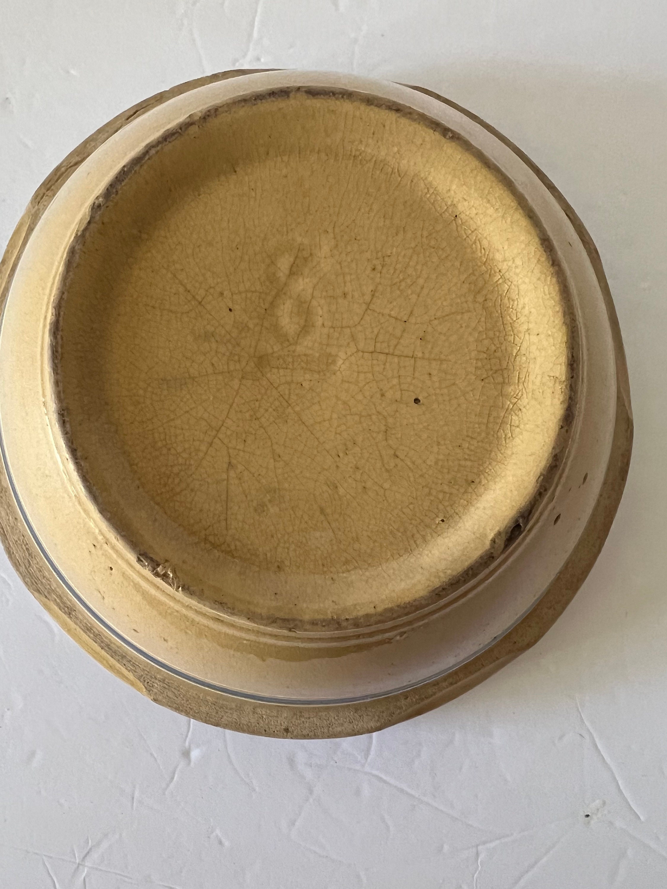 Blue Yellow Ware Bowl | Vintage BLUE BANDED Yellow Ware Mixing Bowl ...